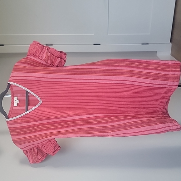 THML | Dresses | Thml Pink Red Orange Stripe Combo Boho Ruffle Sleeve ...